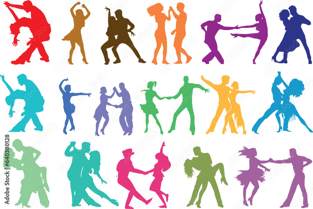 Colorful Salsa Dancing Couple celebrating Salsa Day, vector ...