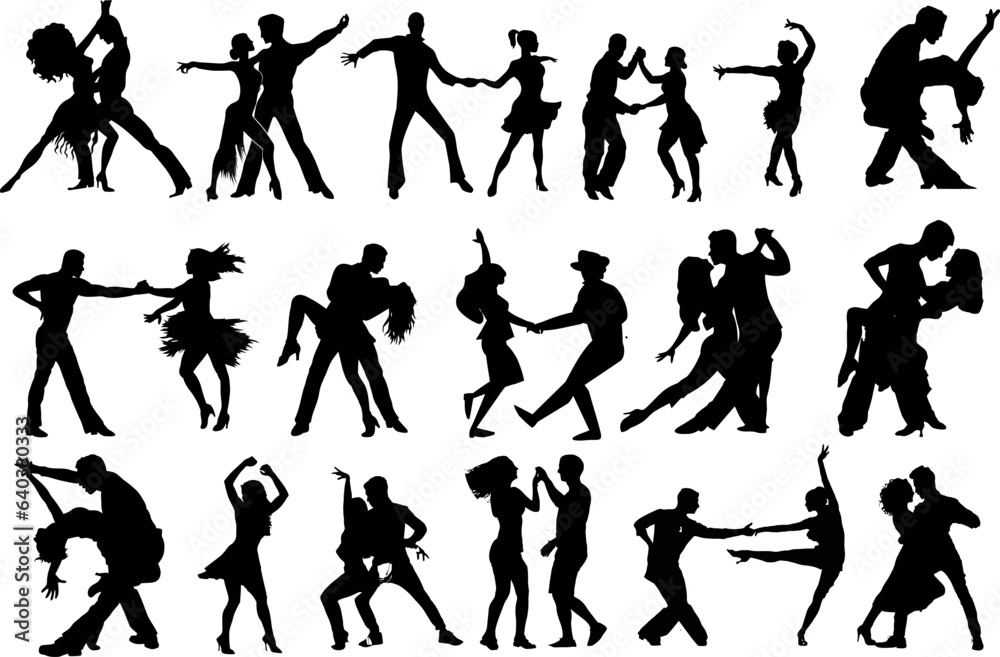 Salsa Dancing Couple in action, vector illustration. Captivating ...