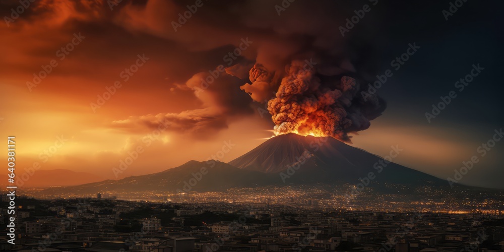 Dramatic Volcanic Eruption Engulfs Italian City. Devastating Lava ...