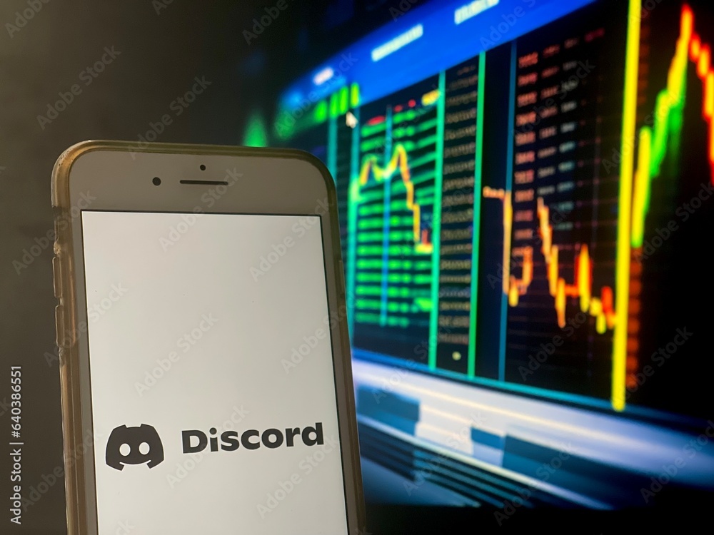 Spokane, WA - USA - August 28, 2023 - Discord logo is visible on a ...