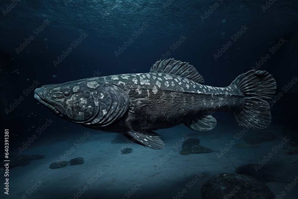 Coelacanth fish isolated on transparent background. Coelacanth. Sea ...