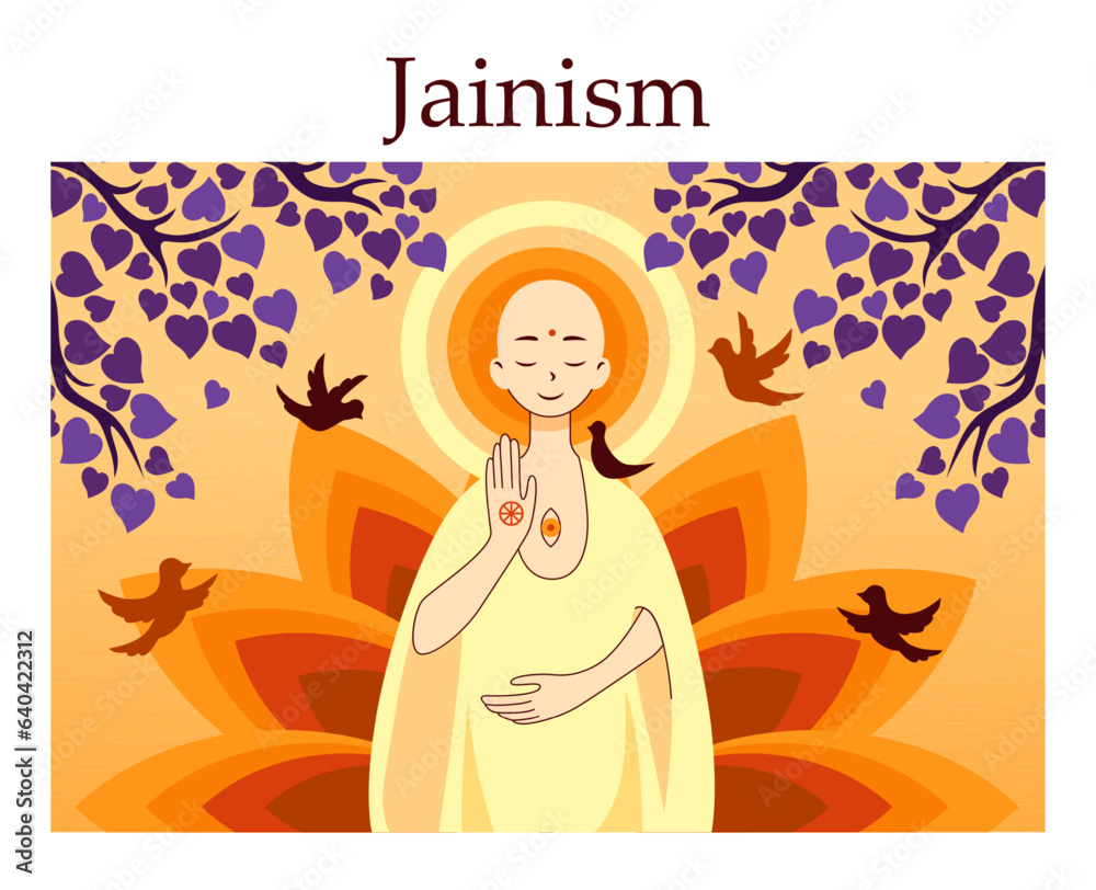 Jainism, Jain Dharma. Ancient dharmic Indian religion. Jain monk ...