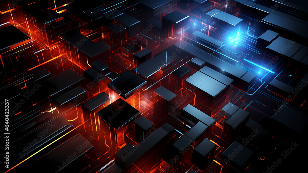 Futuristic Black Abstract Wallpaper with High-Tech Stock Background ...