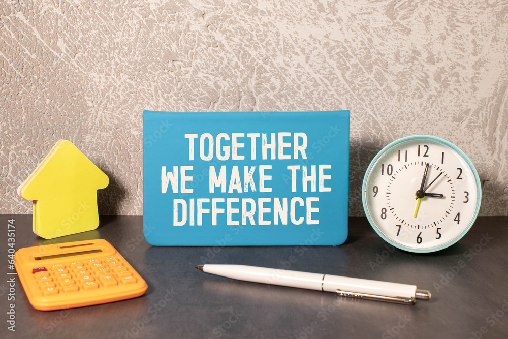 Text together we make the difference on the short note texture ...