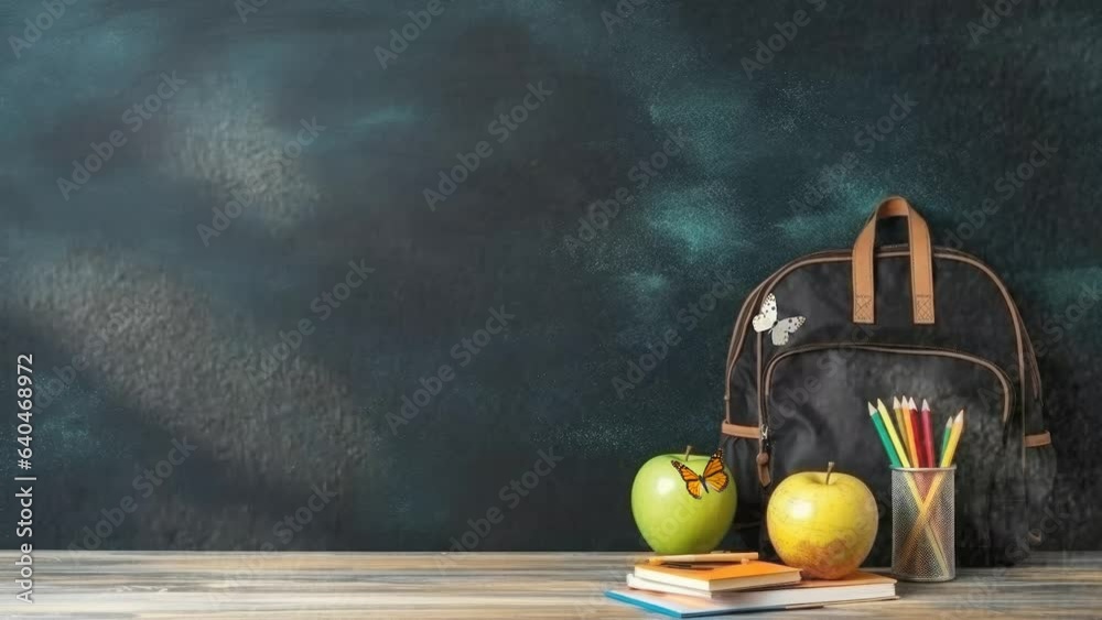 back to school classroom with blackboard background with anime or ...