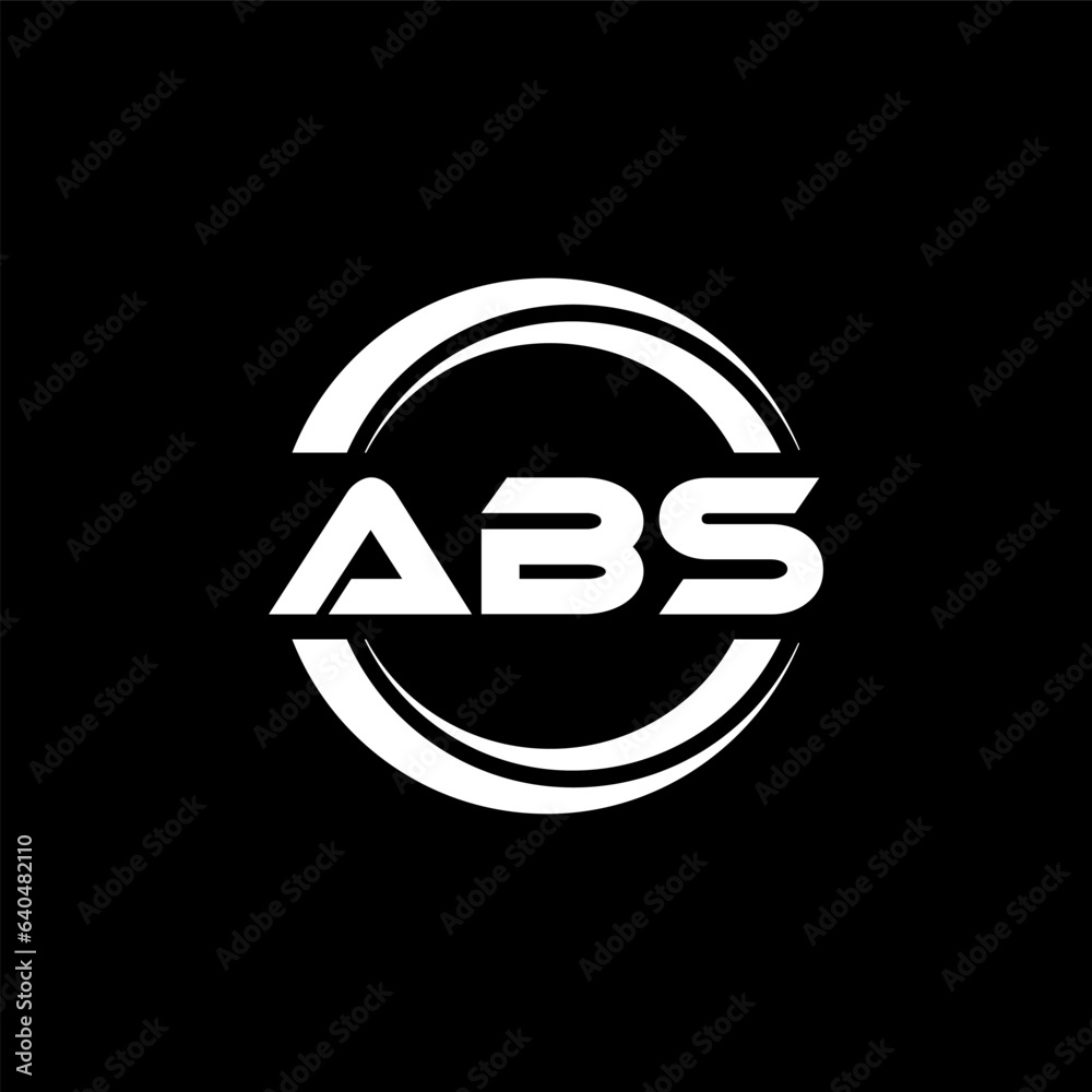 ABS letter logo design with black background in illustrator, vector ...