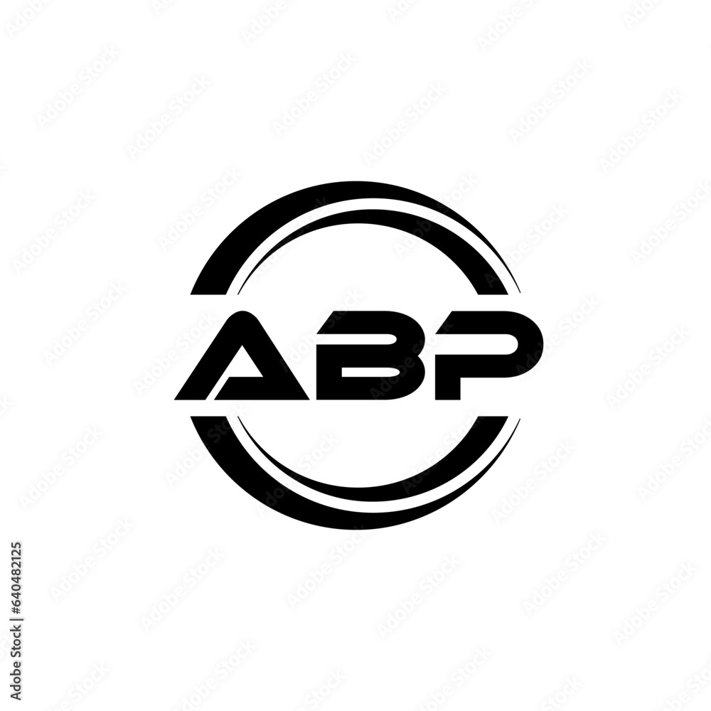 ABP letter logo design with white background in illustrator, vector ...