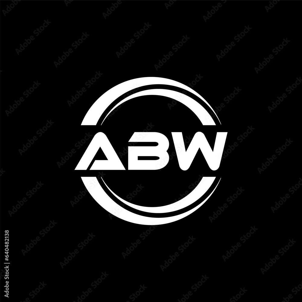 ABW letter logo design with black background in illustrator, vector ...
