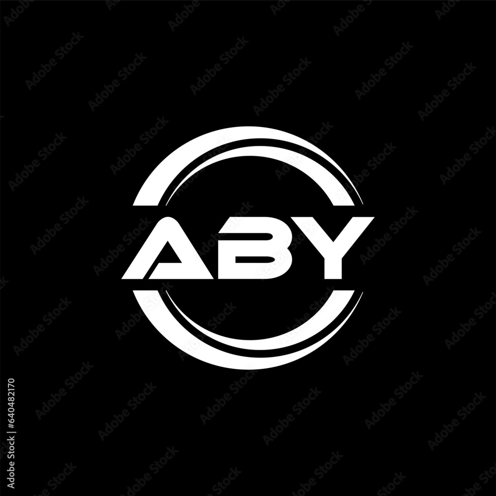 ABY letter logo design with black background in illustrator, vector ...