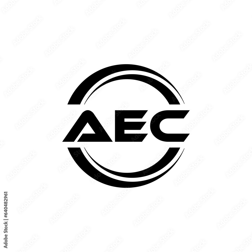 AEC letter logo design with white background in illustrator, vector ...