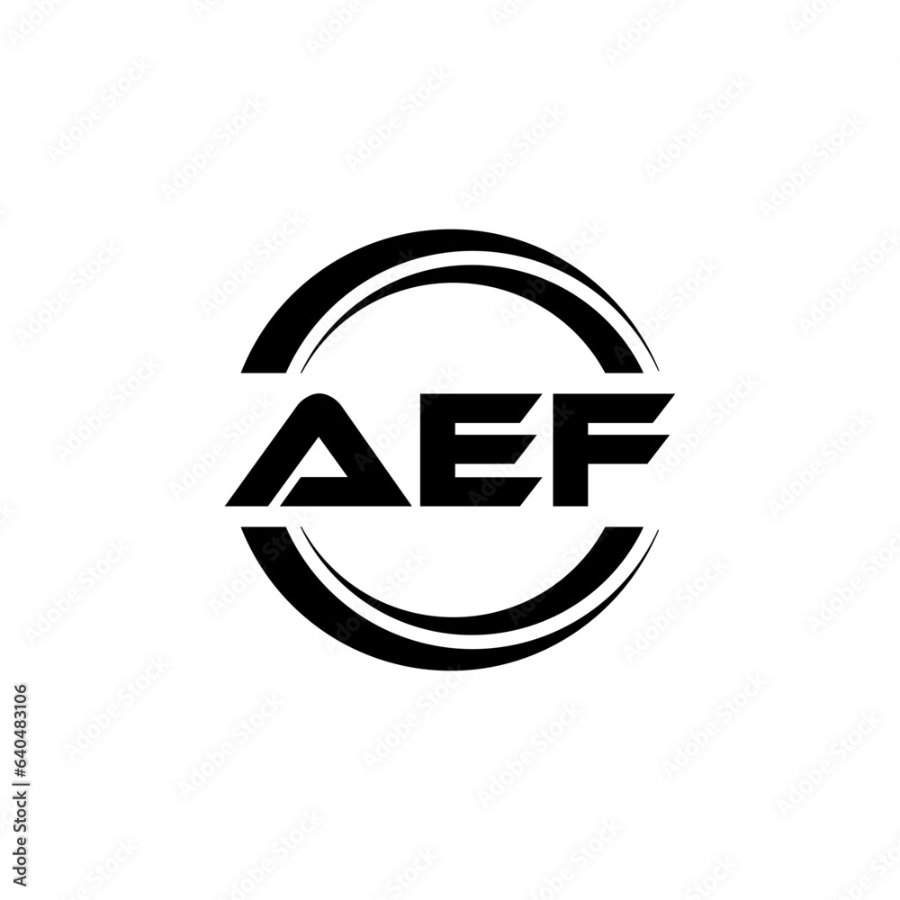 AEF letter logo design with white background in illustrator, vector ...