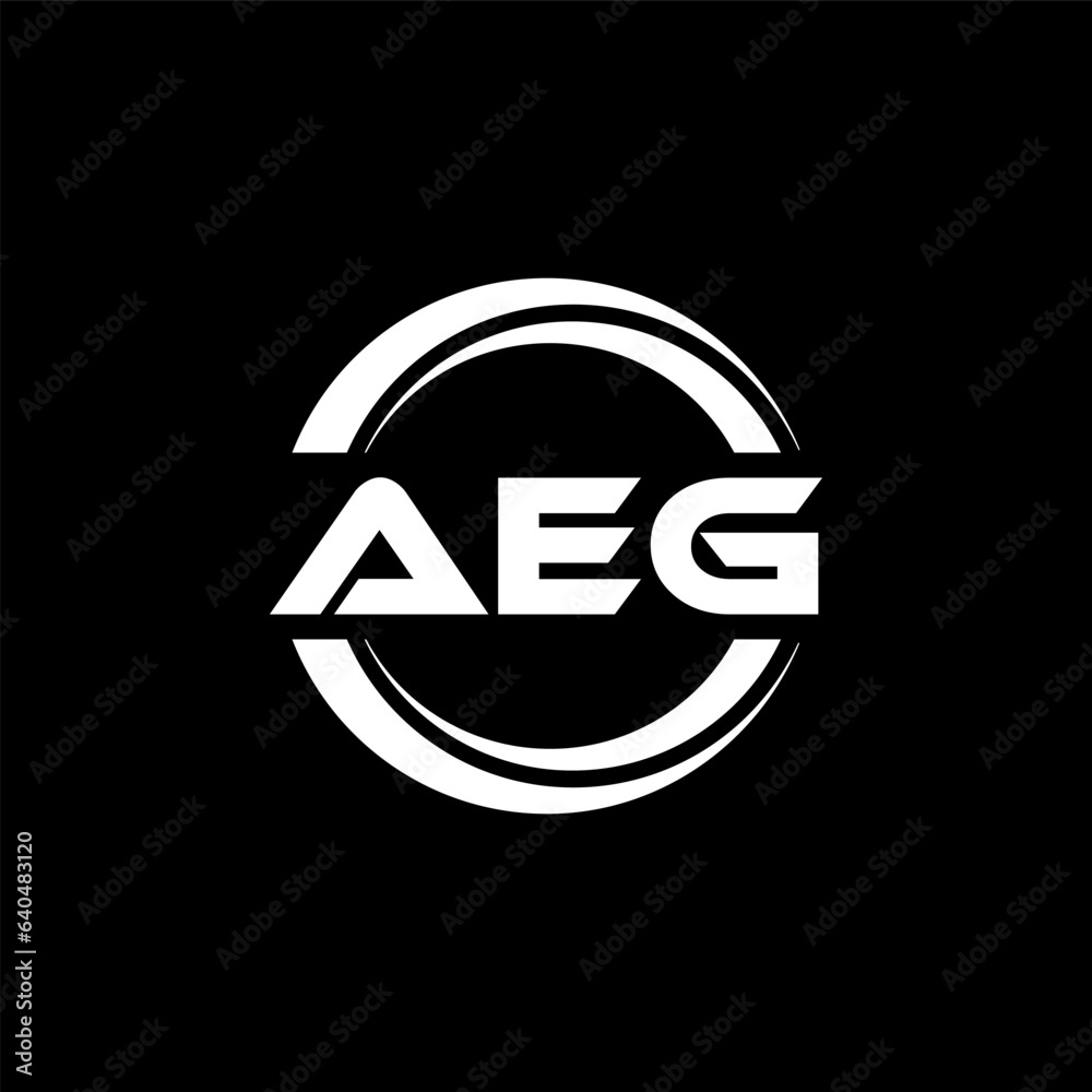 AEG letter logo design with black background in illustrator, vector ...