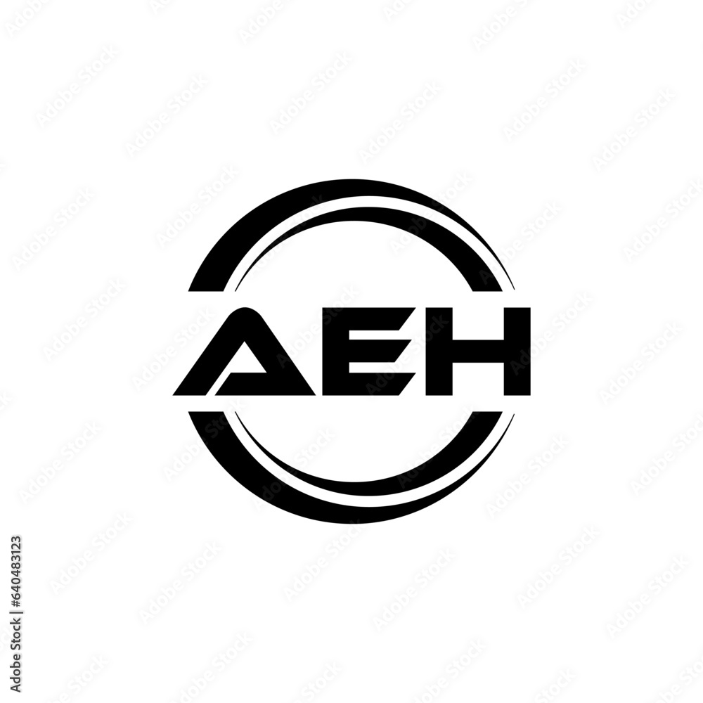 AEH letter logo design with white background in illustrator, vector ...
