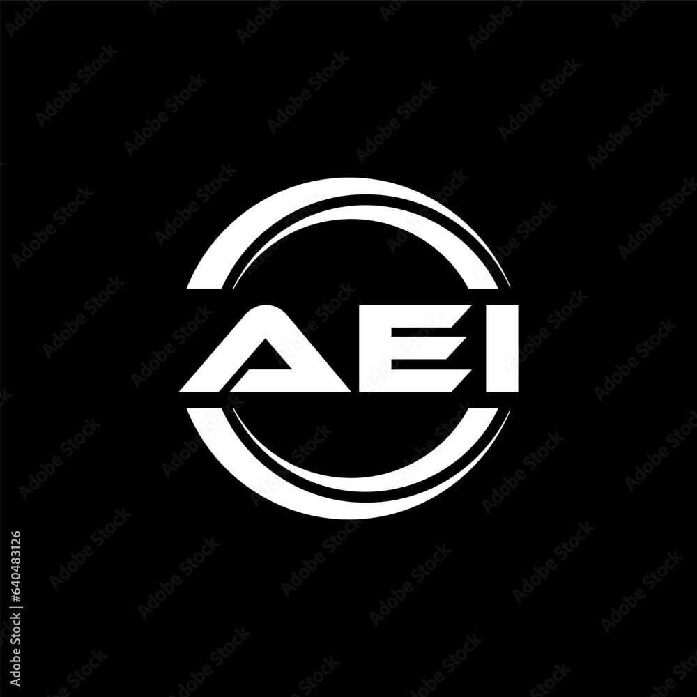 AEI letter logo design with black background in illustrator, vector ...