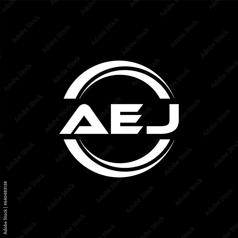 AEJ letter logo design with black background in illustrator, vector ...