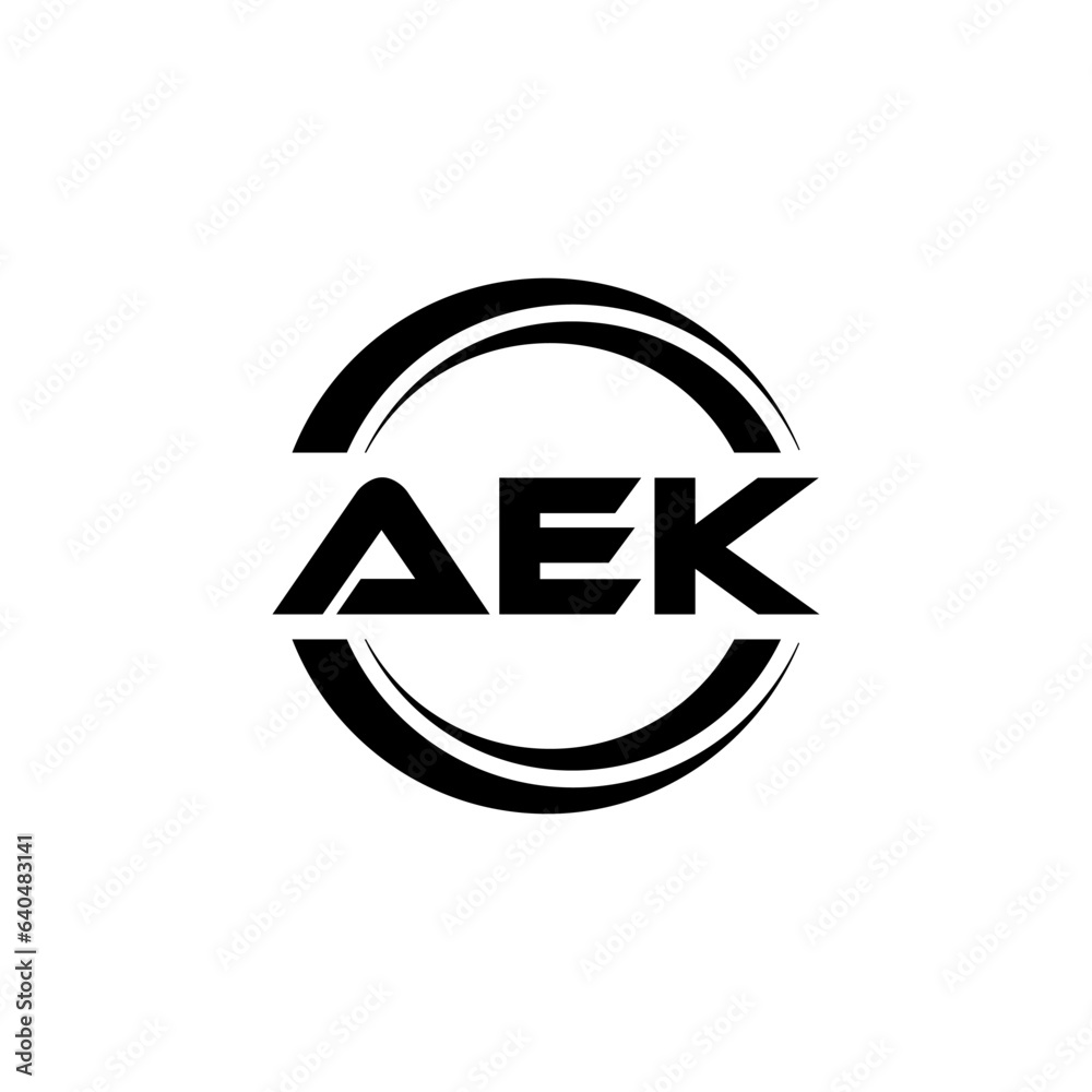 AEK letter logo design with white background in illustrator, vector ...