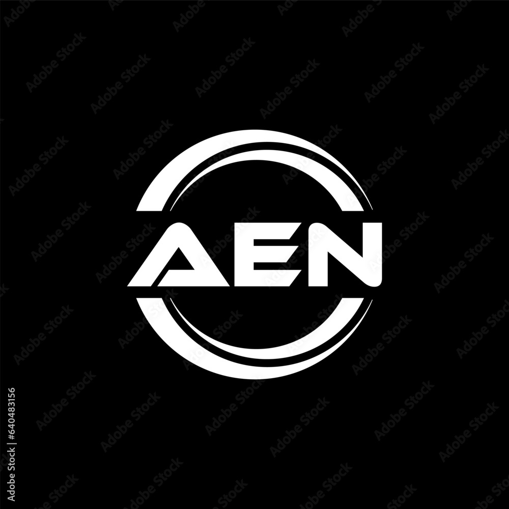 AEN letter logo design with black background in illustrator, vector ...