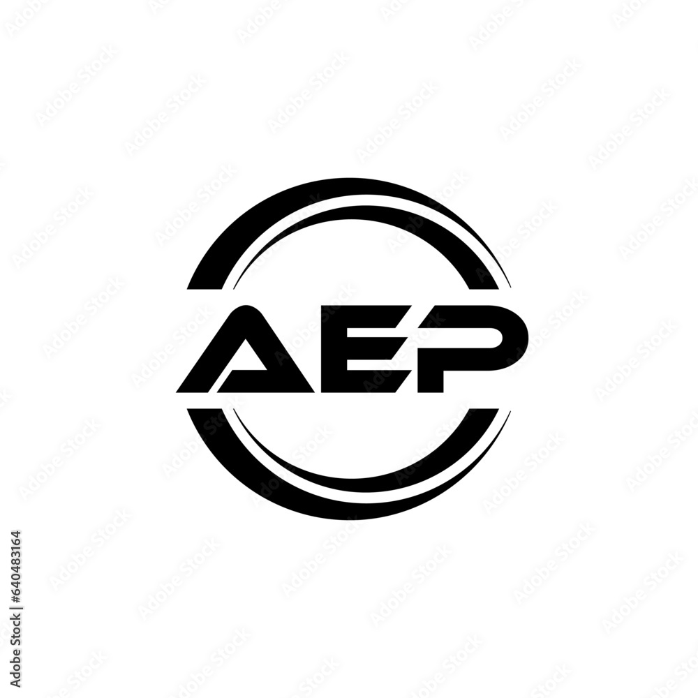 AEP letter logo design with white background in illustrator, vector ...