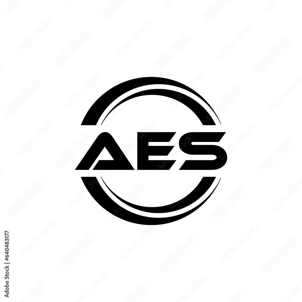 AES letter logo design with white background in illustrator, vector ...