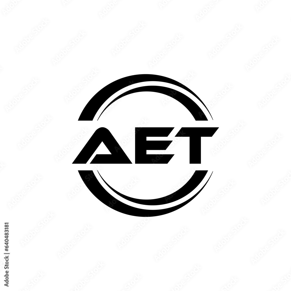 AET letter logo design with white background in illustrator, vector ...