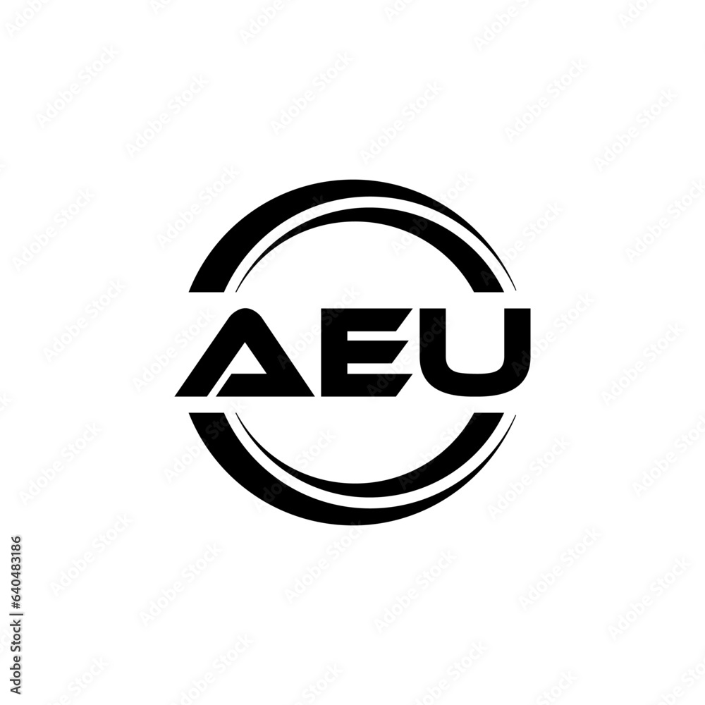 AEU letter logo design with white background in illustrator, vector ...
