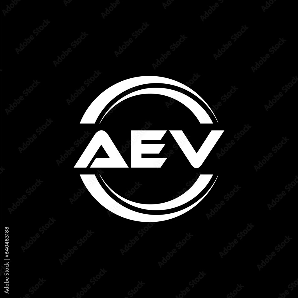 AEV letter logo design with black background in illustrator, vector ...