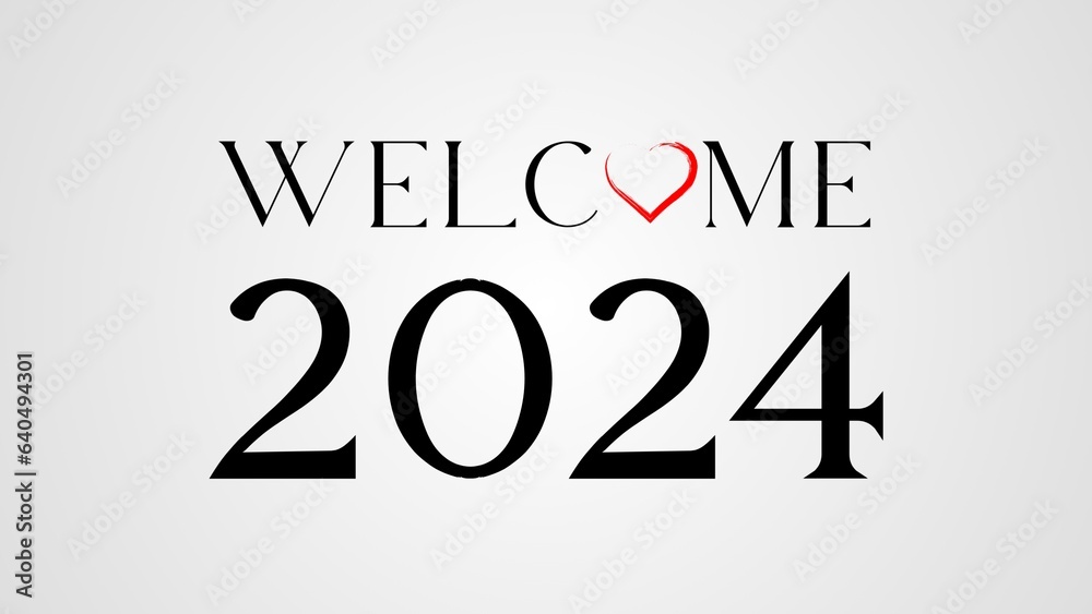Welcome 2024 text design. Cover of business diary for 2024 with wishes ...