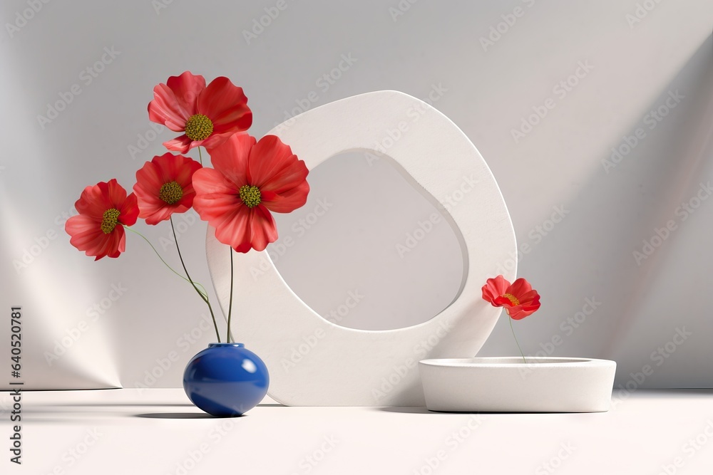 beautiful podium spring space flower red presentation splay blossom ...