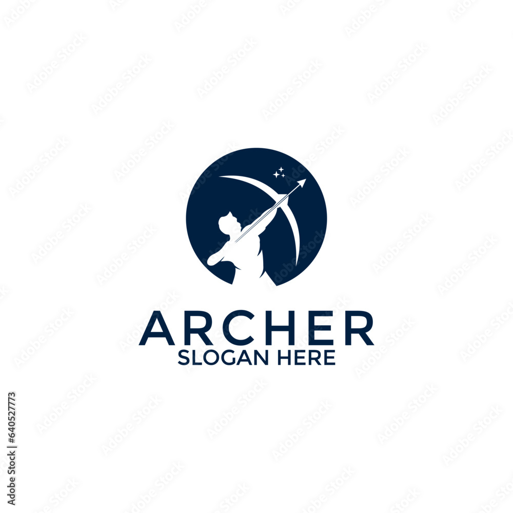 archer logo vector, creative archer logo design template Stock Vector ...