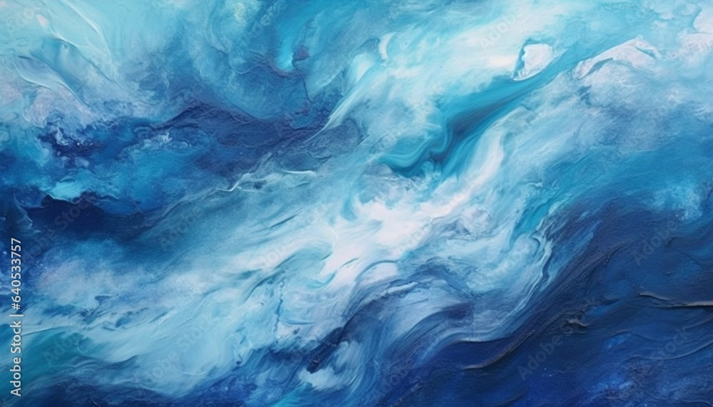 texture reminiscent of blue mist. Blend water and paint for an abstract ...