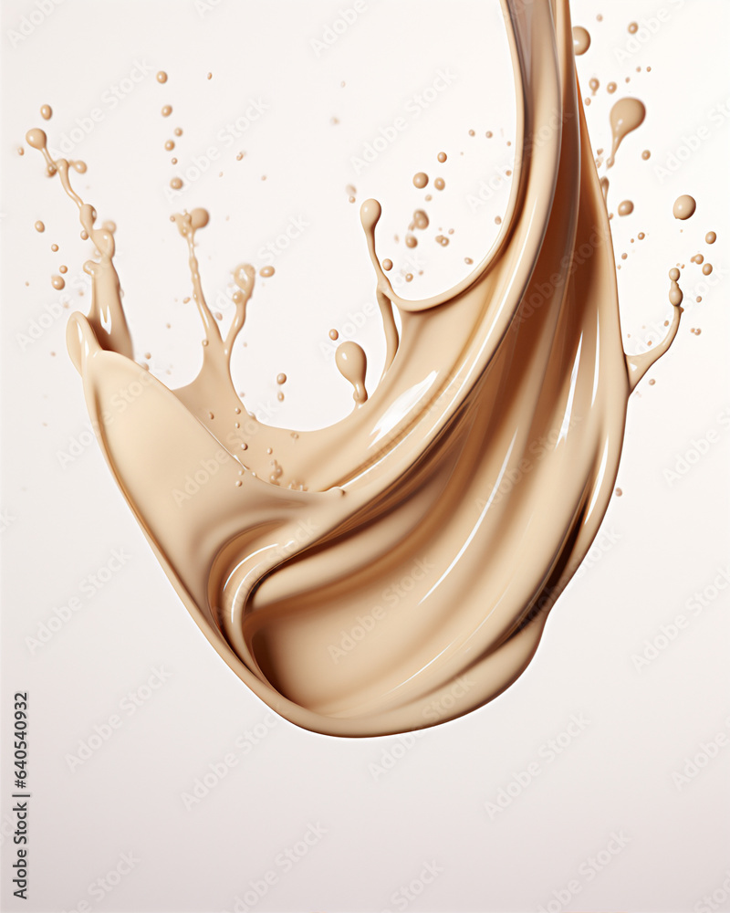 abstract coffee milk splash curve, full of coffee milk splash in close ...