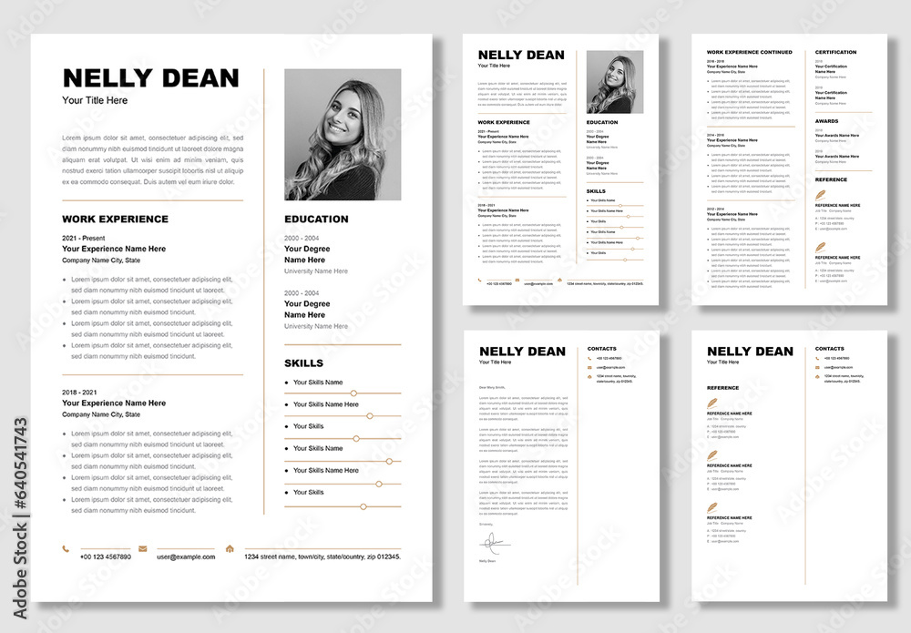Creative Resume Layout with Cover Letter Stock Template | Adobe Stock