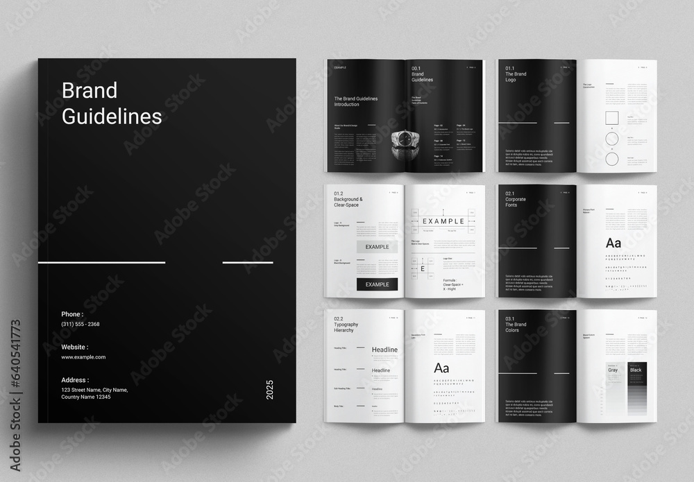 Brand Guidelines Layout Design Stock Template | Adobe Stock