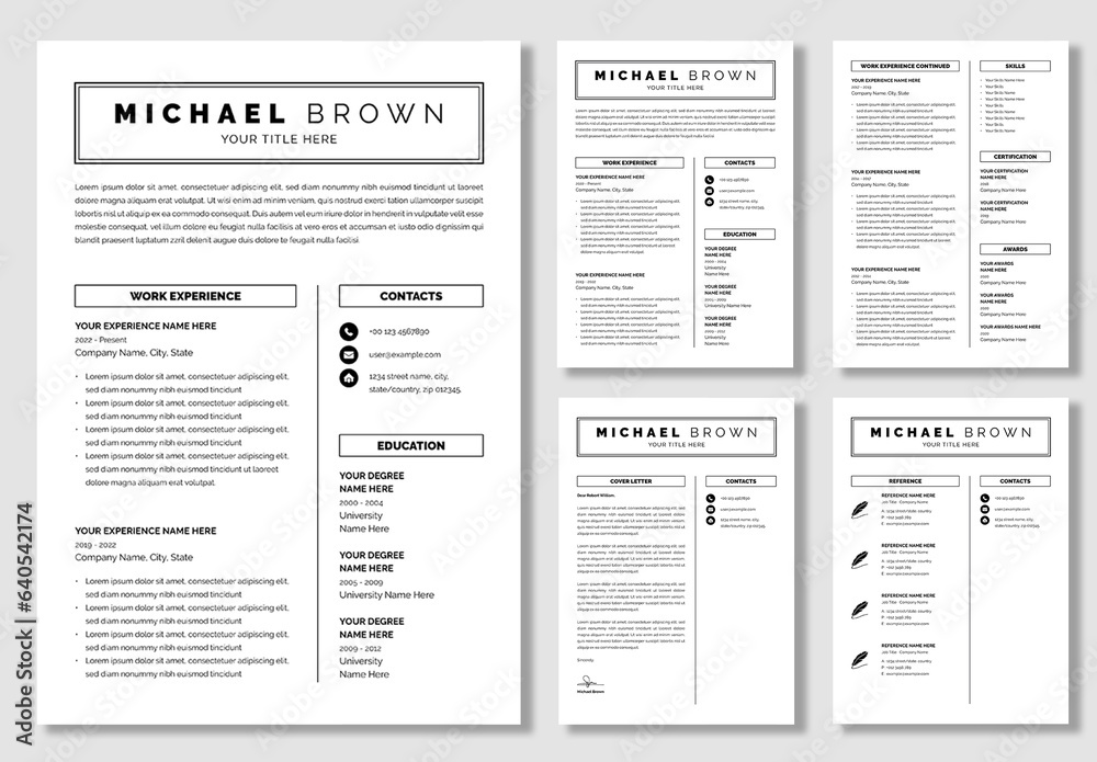 Curriculum Vitae Design Stock Template Adobe Stock
