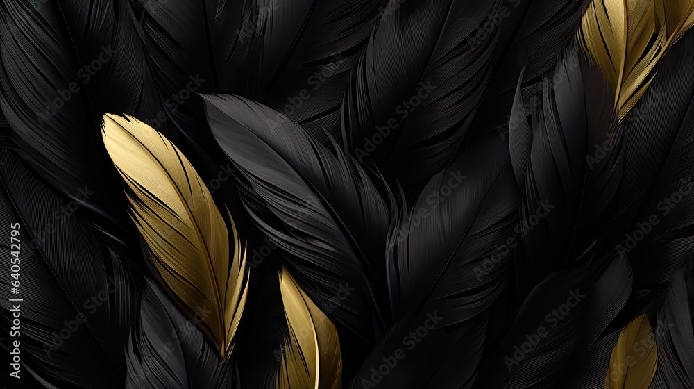 Black And Gold Feather Wallpaper at Summer Mannix blog