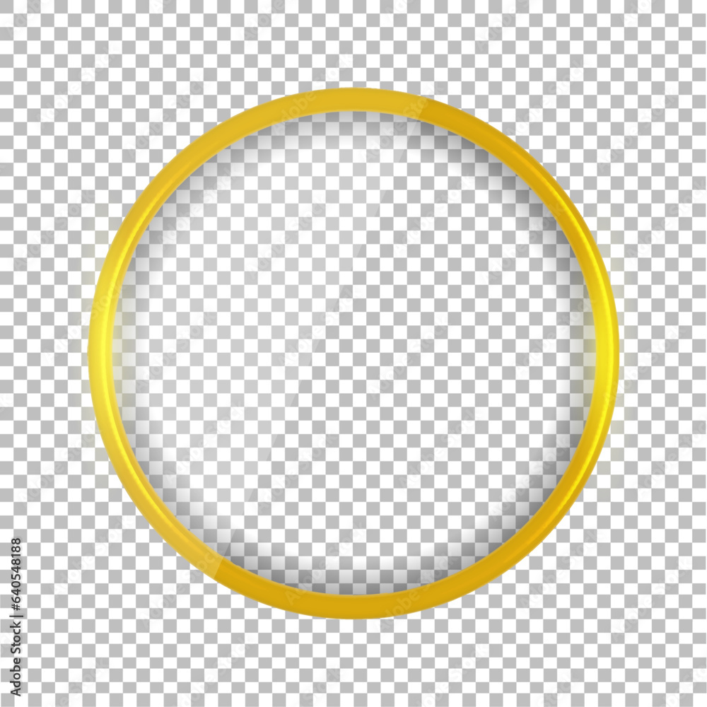 Luxury gold ring border isolated on transparent background. Glowing ...