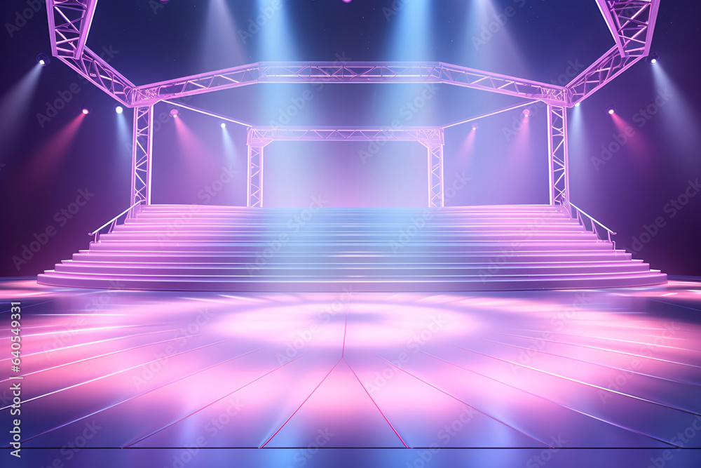 Empty stage light background with spotlight illuminated stage for ...