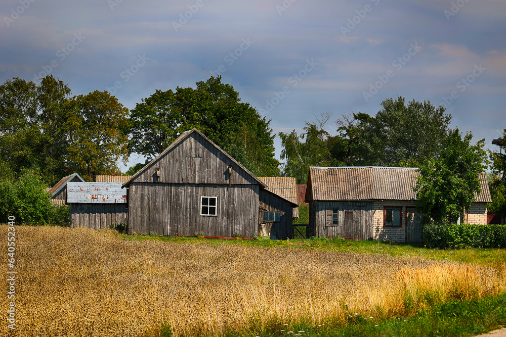 Drewniana wiejska stara chałupa na dalekiej wsi. foto de Stock | Adobe ...