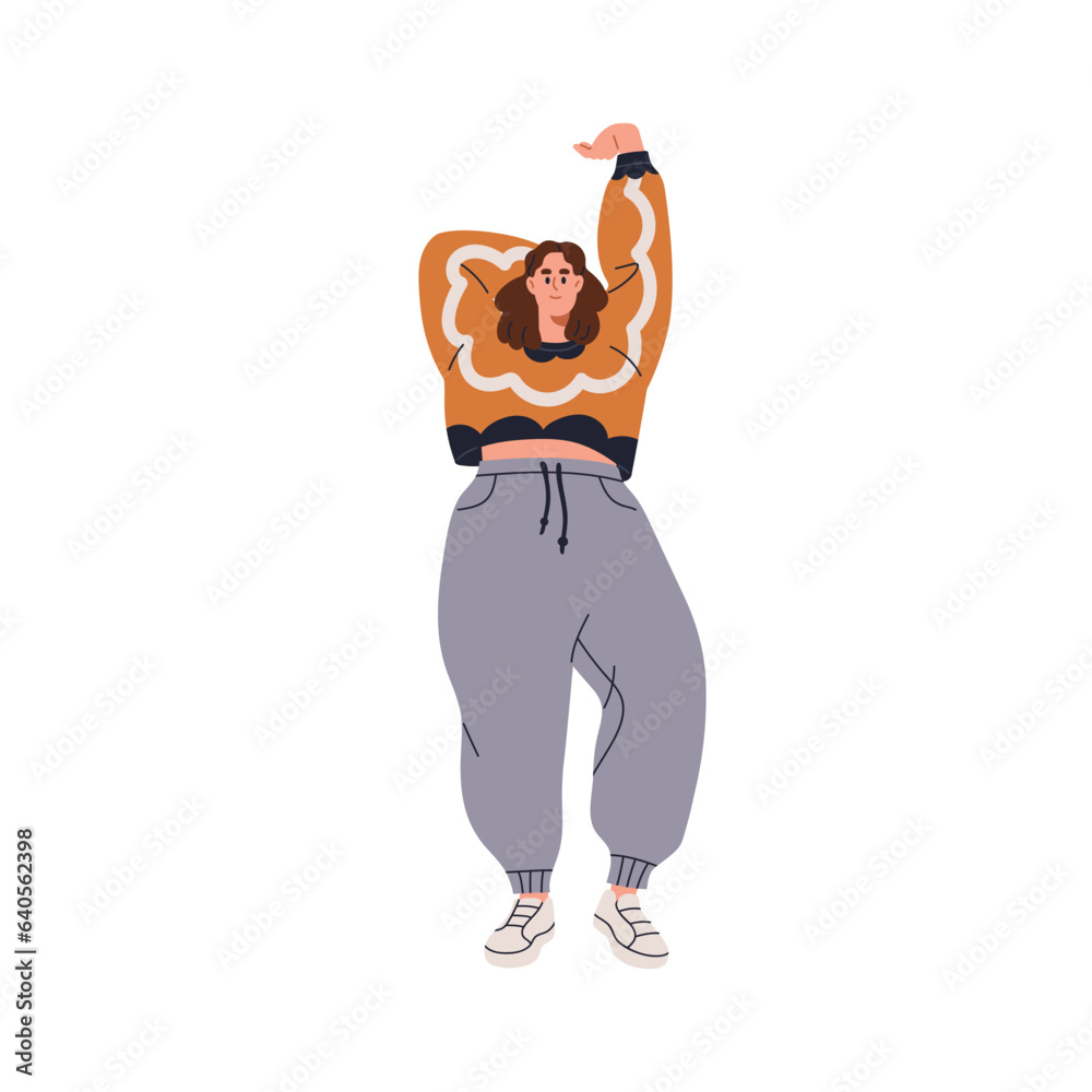 Fat Plus Size Woman Standing Posing Young Chubby Chunky Girl Smiling Pretty Confident Body