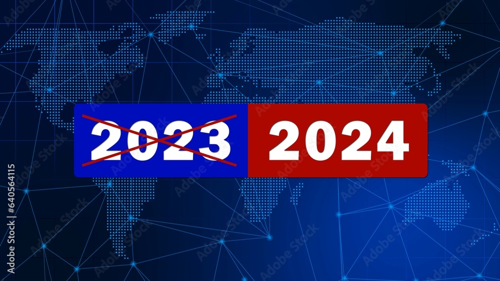 2024 - New Year background design template 2023-2024 - year numbers on ...