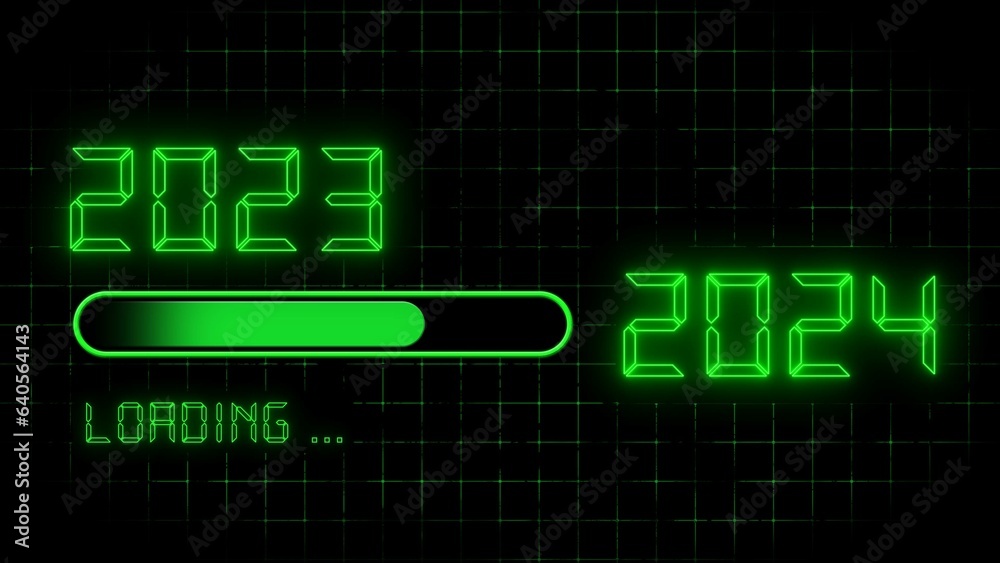 Year change 2024 - progress bar showing loading of the New Year ...