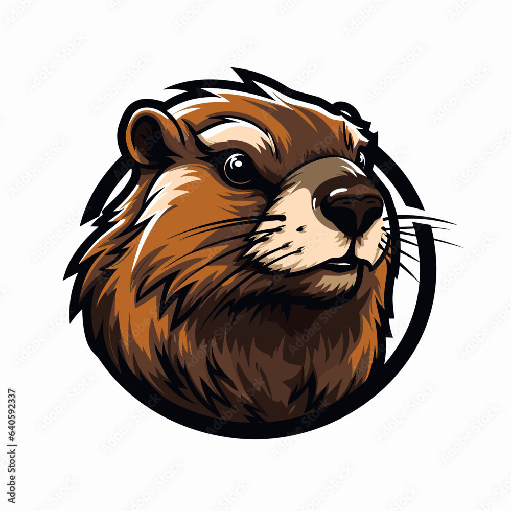 Esport vector logo groundhog on white background side view, groundhog ...