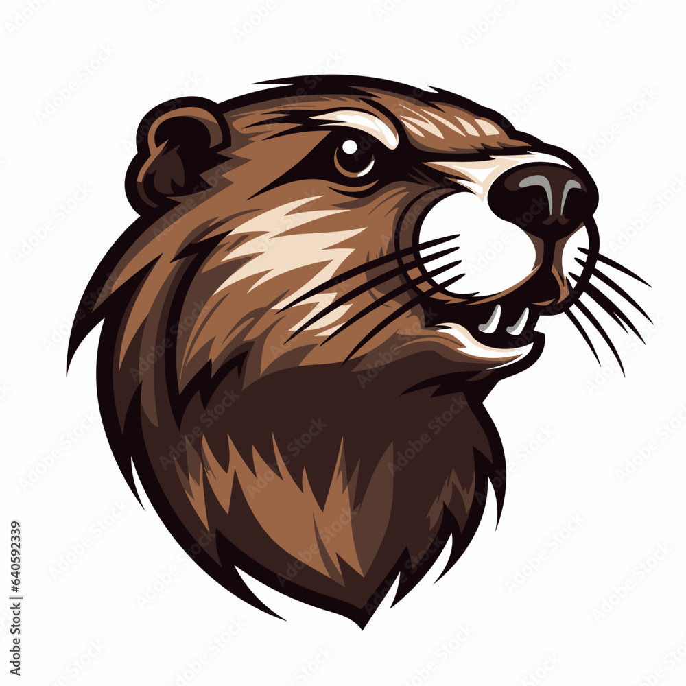 Esport vector logo groundhog on white background side view, groundhog ...