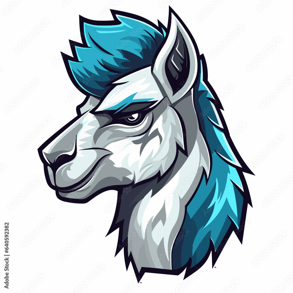 Esport vector logo llama on white background side view, llama icon ...