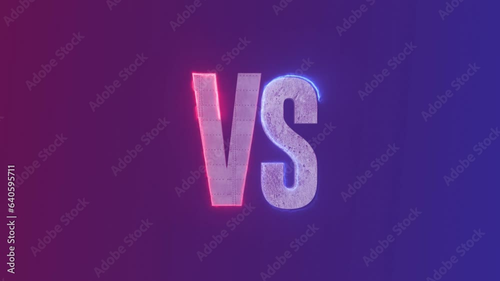 Verses 3D text red and blue Game Play, and fight scene concept Motion ...