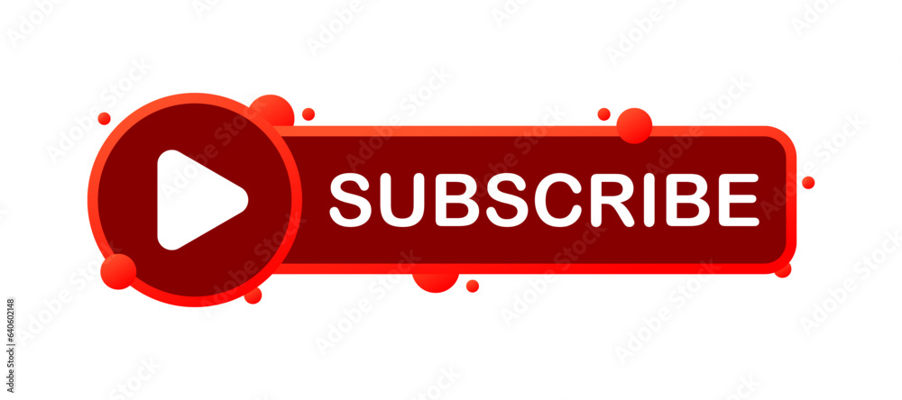 Subscribe button. Flat, red, subscribe, play button. Vector icon Stock ...
