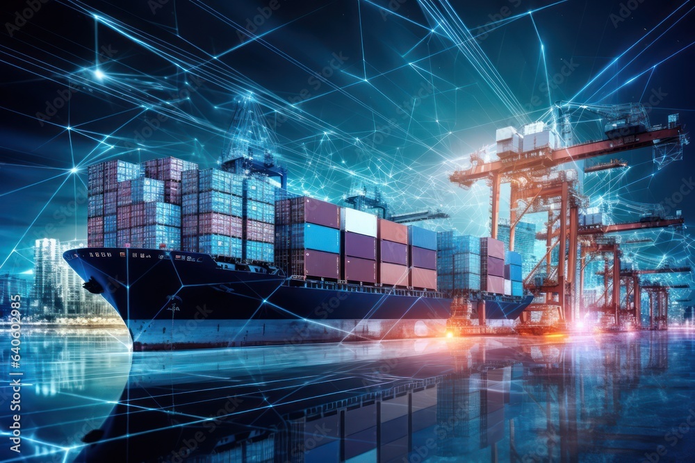 Logistic import export background and transport industry concept ...