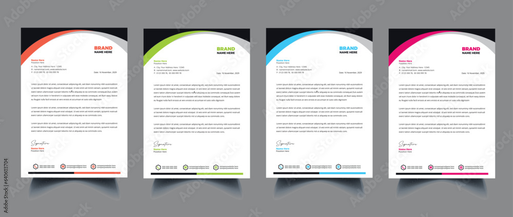 Professional cv, resume template of four pages, a4 formate Stock Vector ...