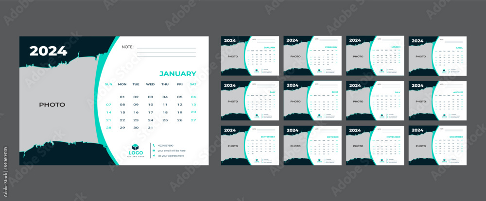 Monthly calendar template for 2024 year, Calendar 2024 week start ...