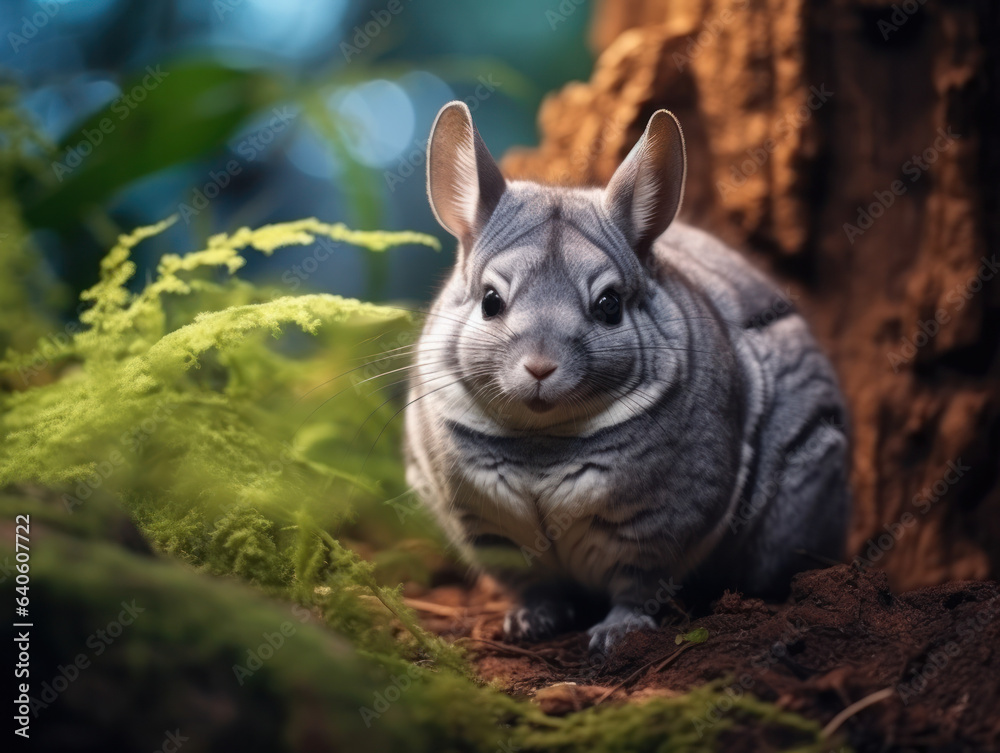 Chinchila in its Natural Habitat, Wildlife Photography, Generative AI ...